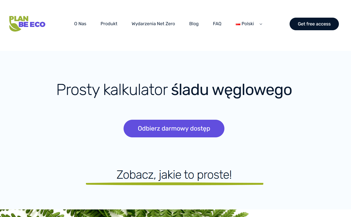 Prosty kalkulator śladu węglowego - Plan Be Eco